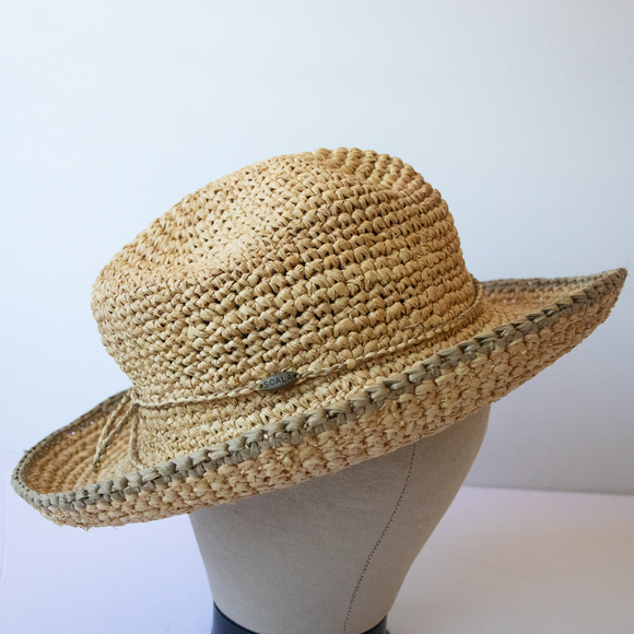 Scala | Accessories | Scala Womens Crochet Raffia Crushable Packable Natural One Size Hat | Poshmark